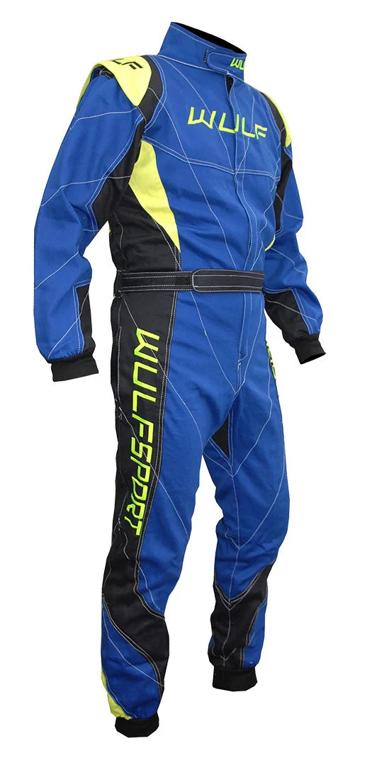 Wulfsport Adults Proban Racing Suit - Flame Retardant - Blue / Yellow ...